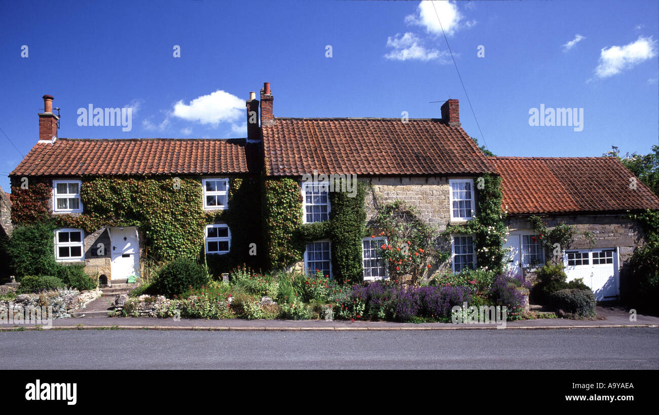Cottages Lockton Village North York Moors England Stock Photo - Alamy