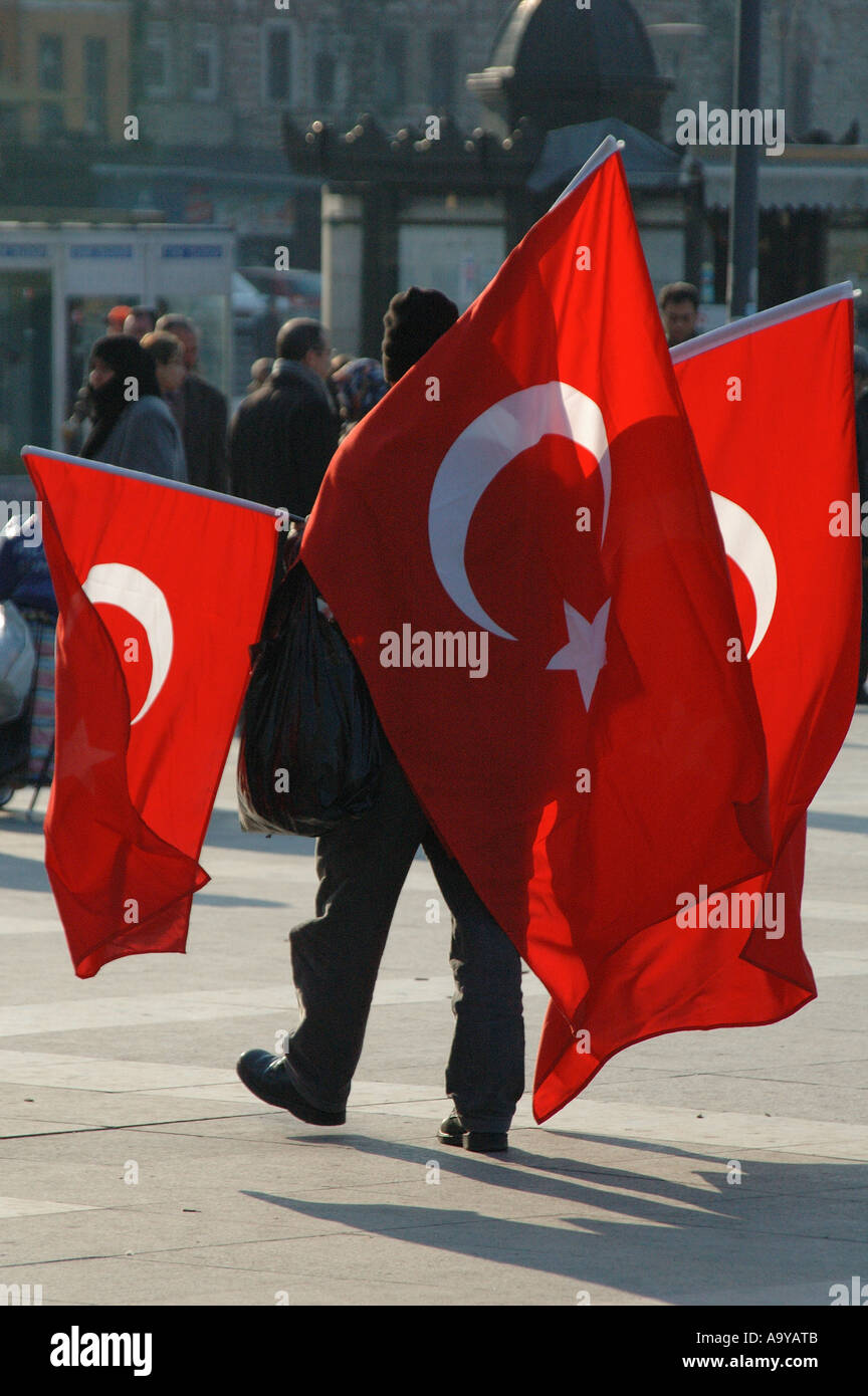 Man selling turkish flags hi-res stock photography and images - Alamy