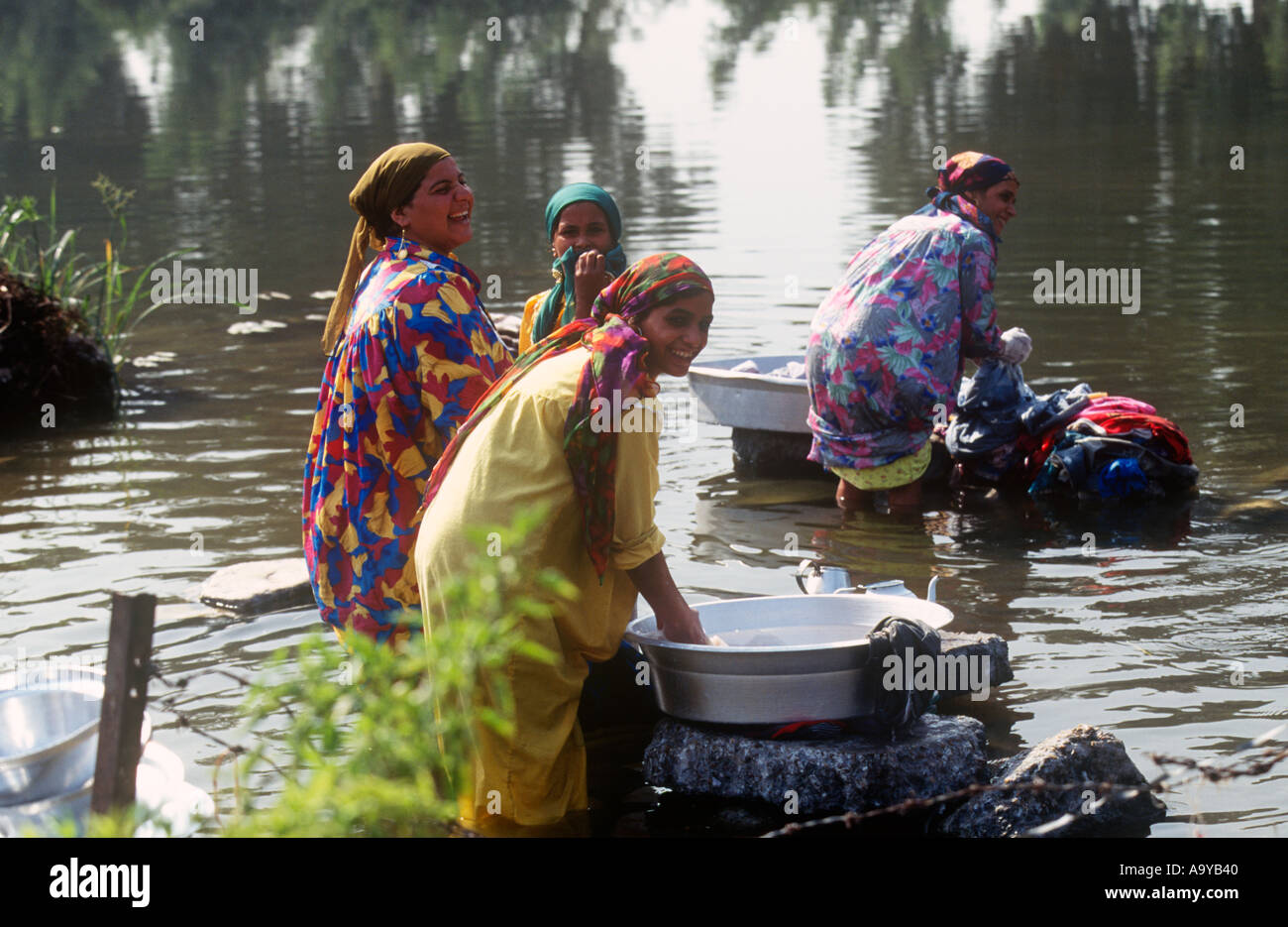 women washing in an irrigation canal Cairo Egypt SB Stock Photo - Alamy