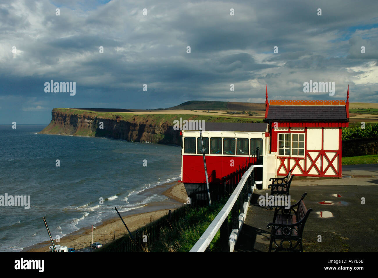 Saltburn Victorian waterbalanced cliff lift Saltburn England Huntcliff ...