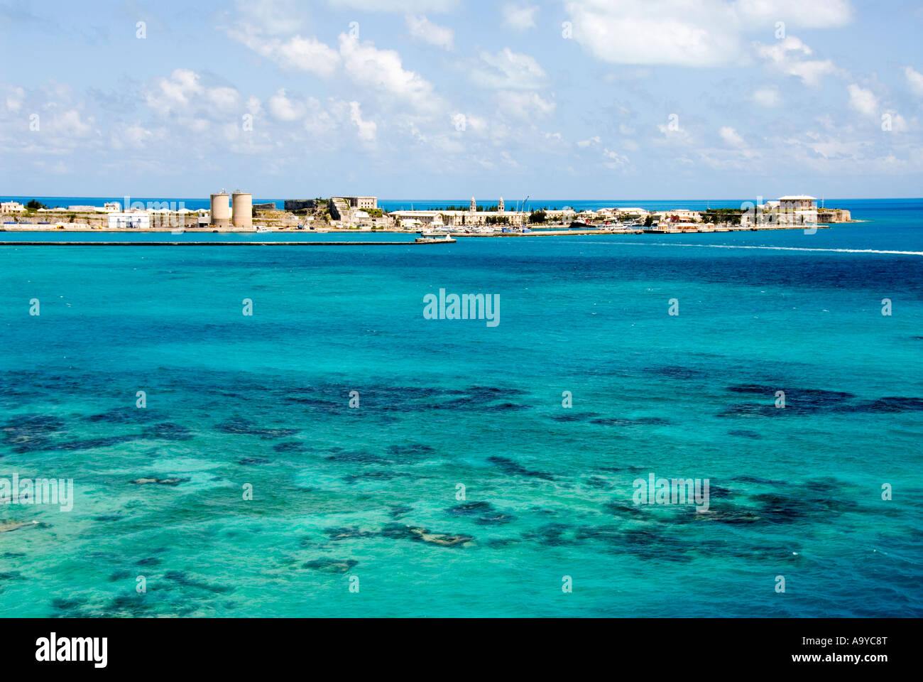 Bermuda shallow coral reef in front Royal Naval Dockyard Stock Photo ...