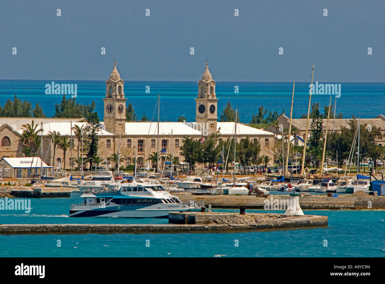 Bermuda Dockyard aerial ClockTower Shopping Mall Royal Naval Dockyard ...