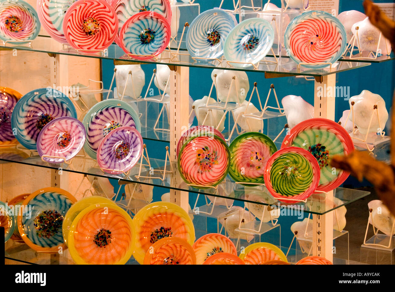 Bermuda Dockyard Glassworks plates decorations shopping souvenirs Stock ...