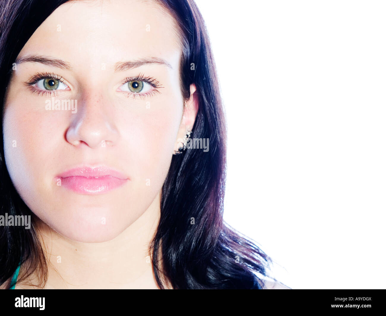 Young woman looking directly into the camera Stock Photo - Alamy
