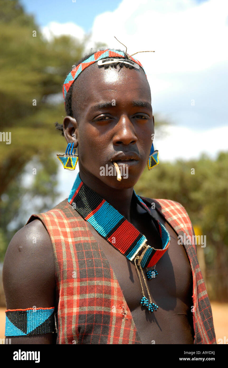 Nonchalant young man on the market of Keyafer Ethiopia Stock Photo - Alamy