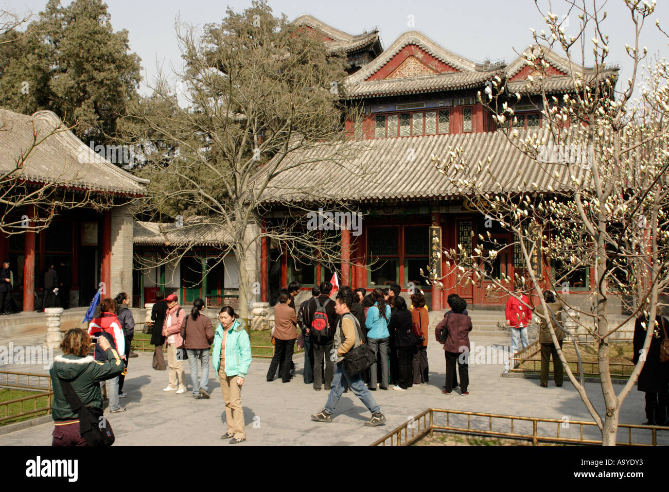 Tourists in Courtyard at Summer Palace Stock Photo - Alamy