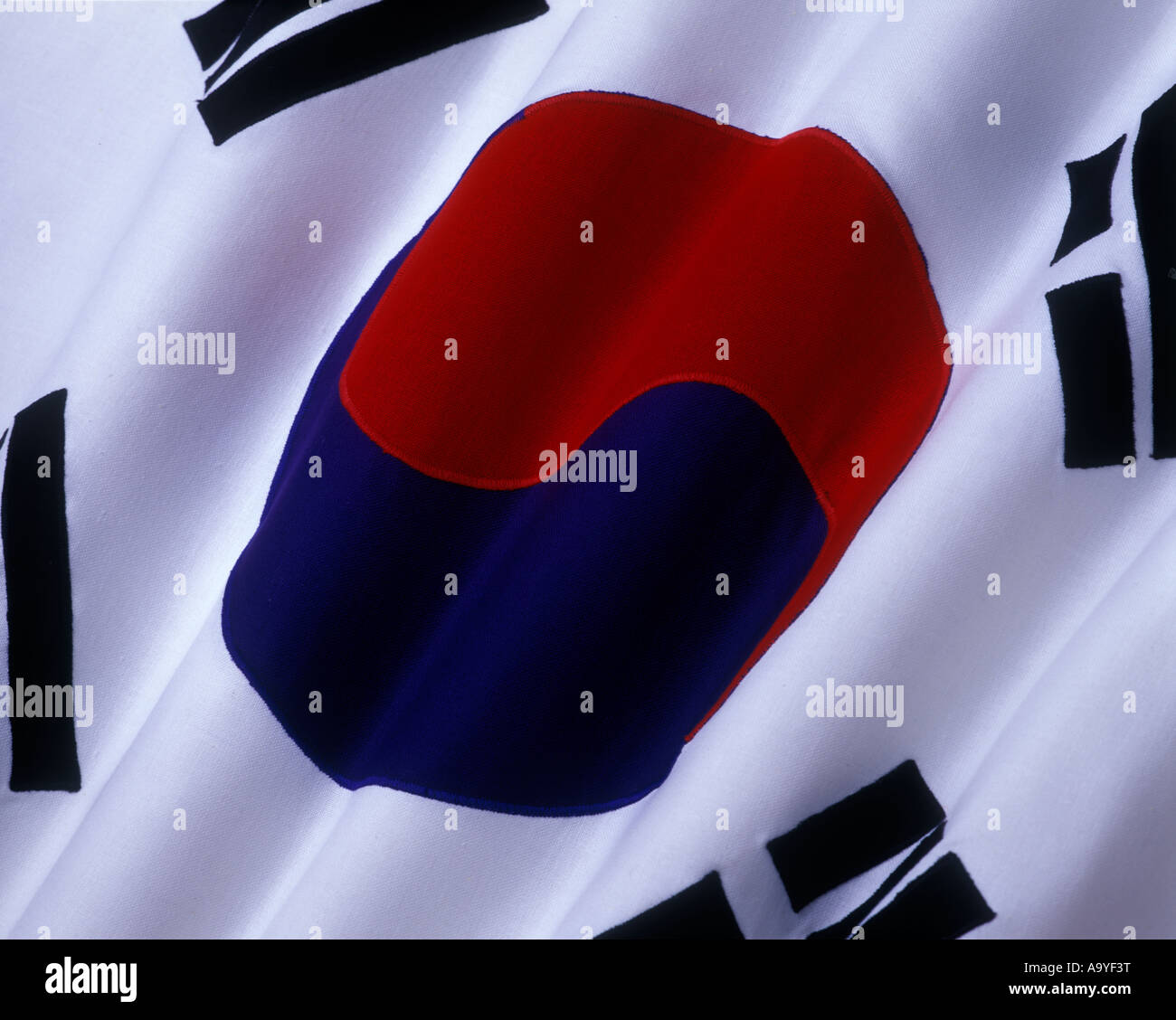 REPUBLIC OF KOREA FLAG MADE OF STITCHED COTTON BUNTING Stock Photo - Alamy