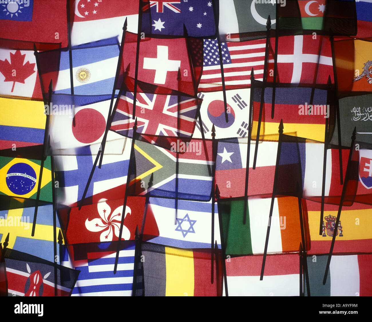 ROWS OF NATIONAL FLAGS Stock Photo - Alamy