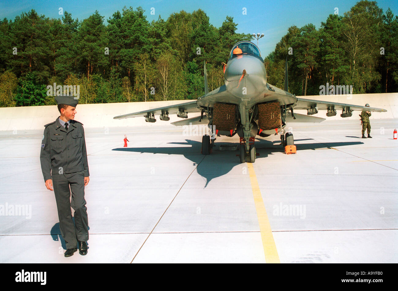 Jet fighter pilot near plane Stock Photo - Alamy