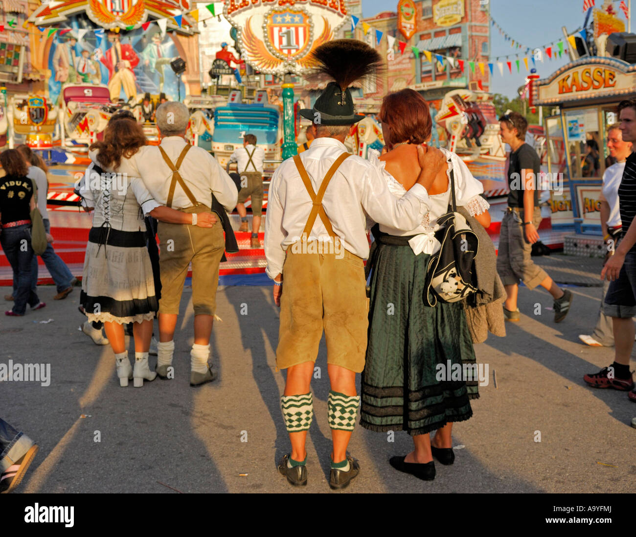 Bavarian traditional costumes at the Oktoberfest in Munich, Bavaria ...