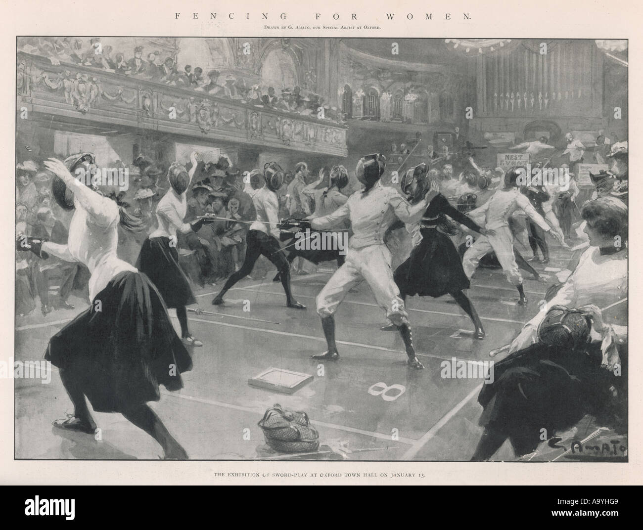 Women Fencing 1902 Stock Photo - Alamy