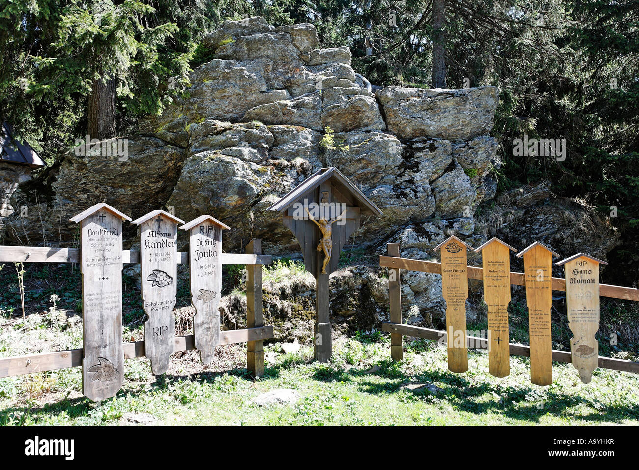 Memorial place at Falkenstein mountain, Bayerischer Wald National park ...