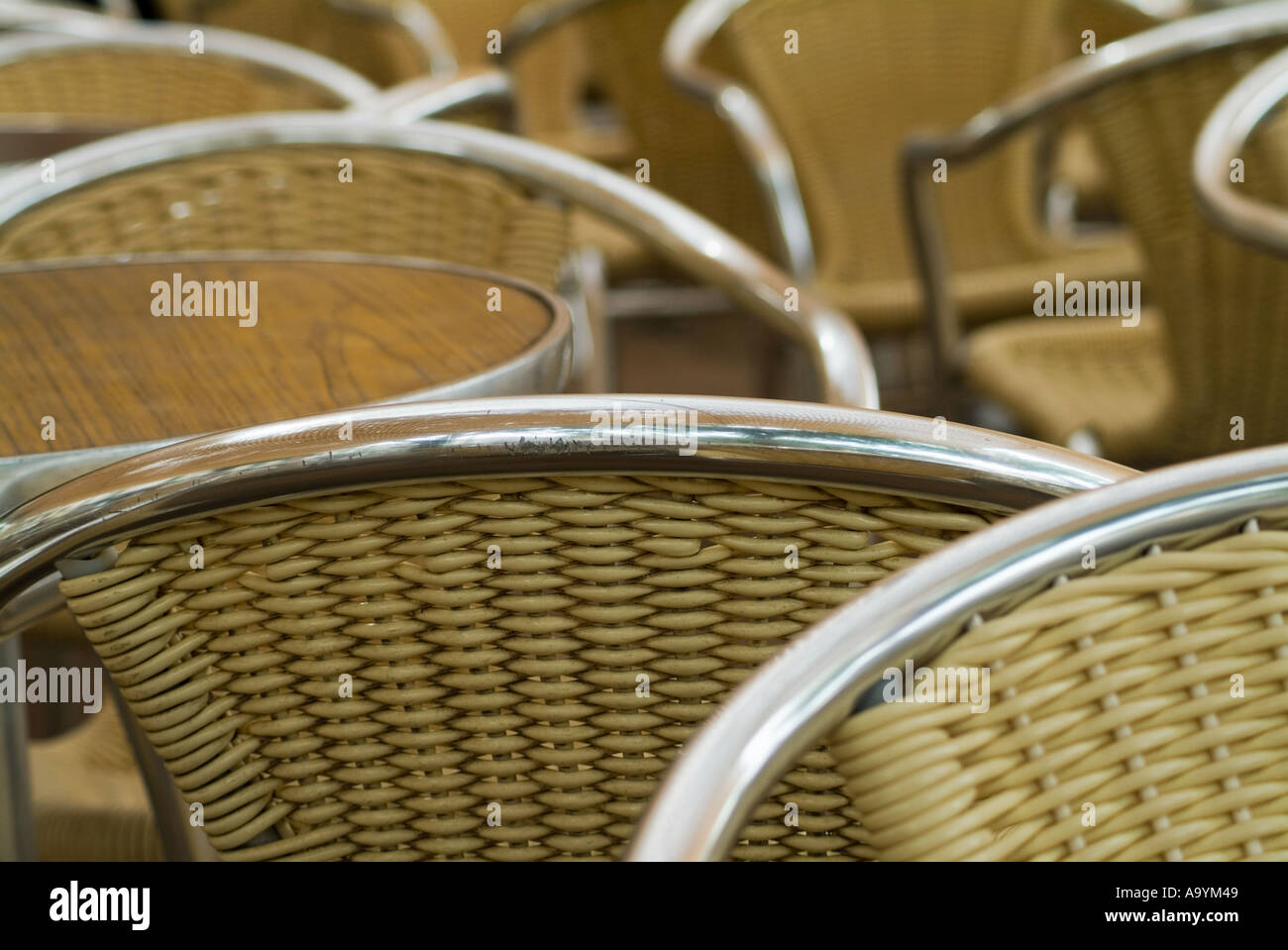 detail of continental style cafe chairs and tables Stock Photo - Alamy