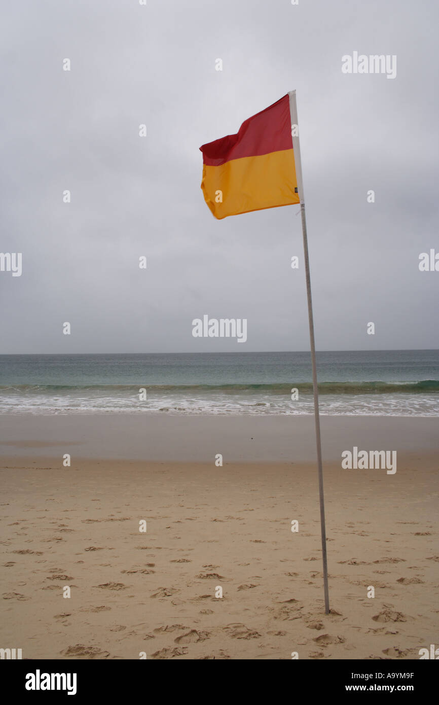 BEACH SAFETY FLAG MOOLOOLABA BEACH QUEENSLAND AUSTRALIA BAPD1615 Stock ...