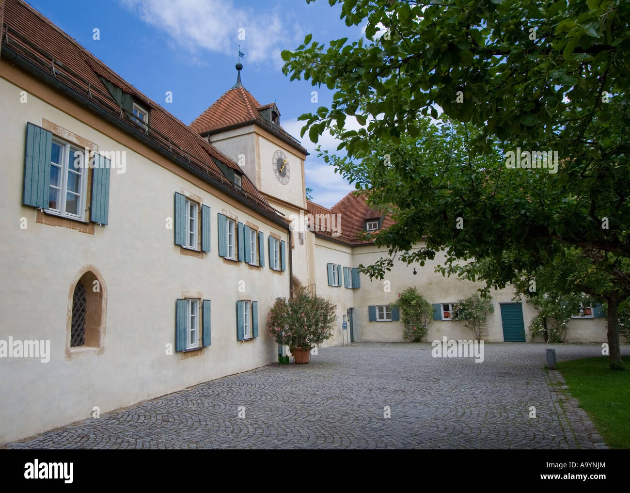 Courtyard of Castle Blutenburg, Munich, Bavaria, Germany Stock Photo ...