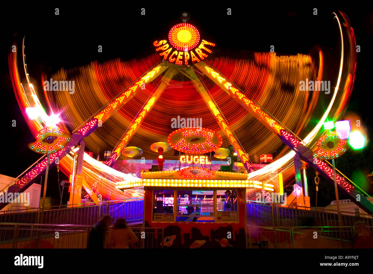 Roundabout at night Stock Photo - Alamy