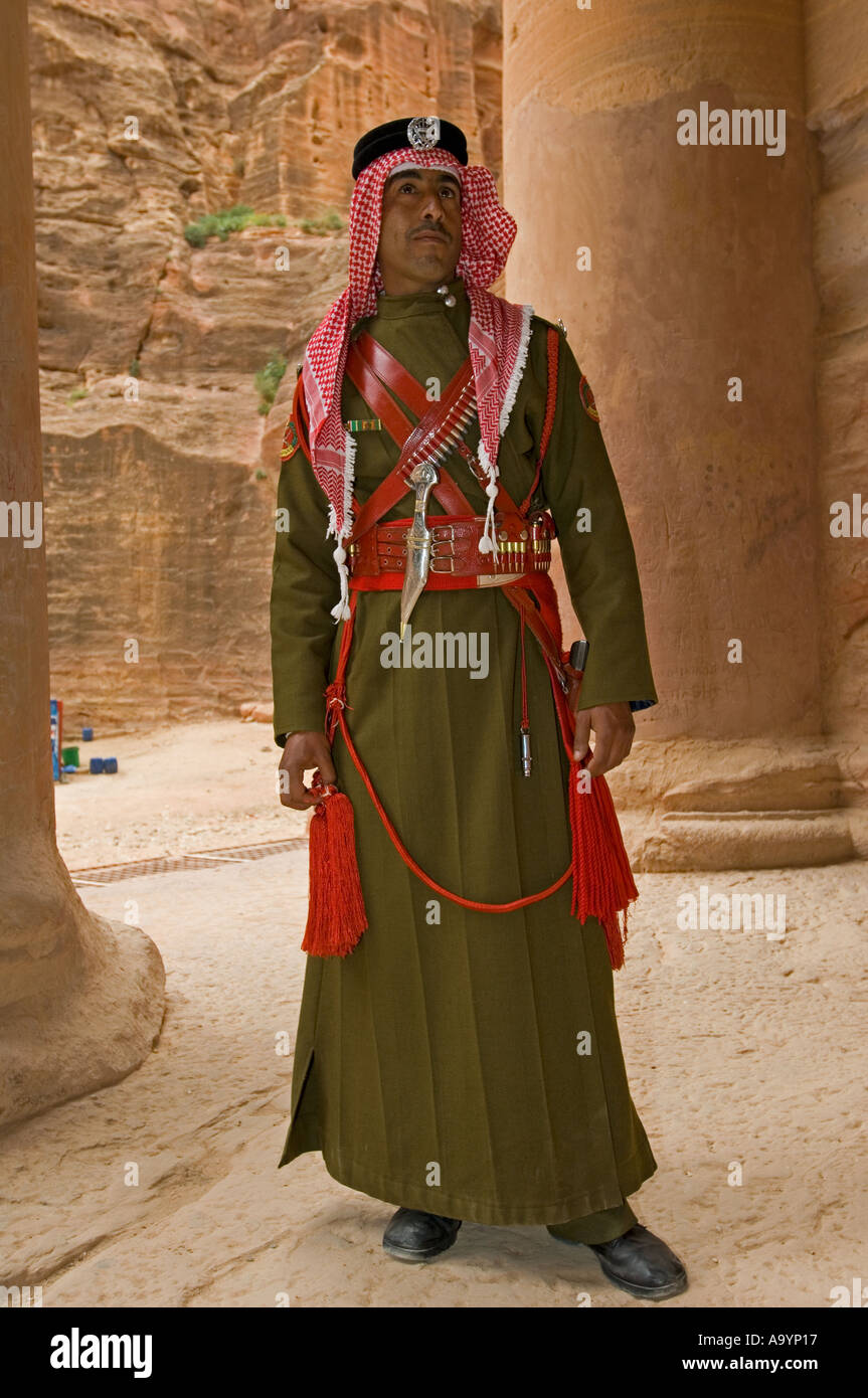 Jordanian Guard of Nabatean Great Treasury Petra Jordan Stock Photo - Alamy