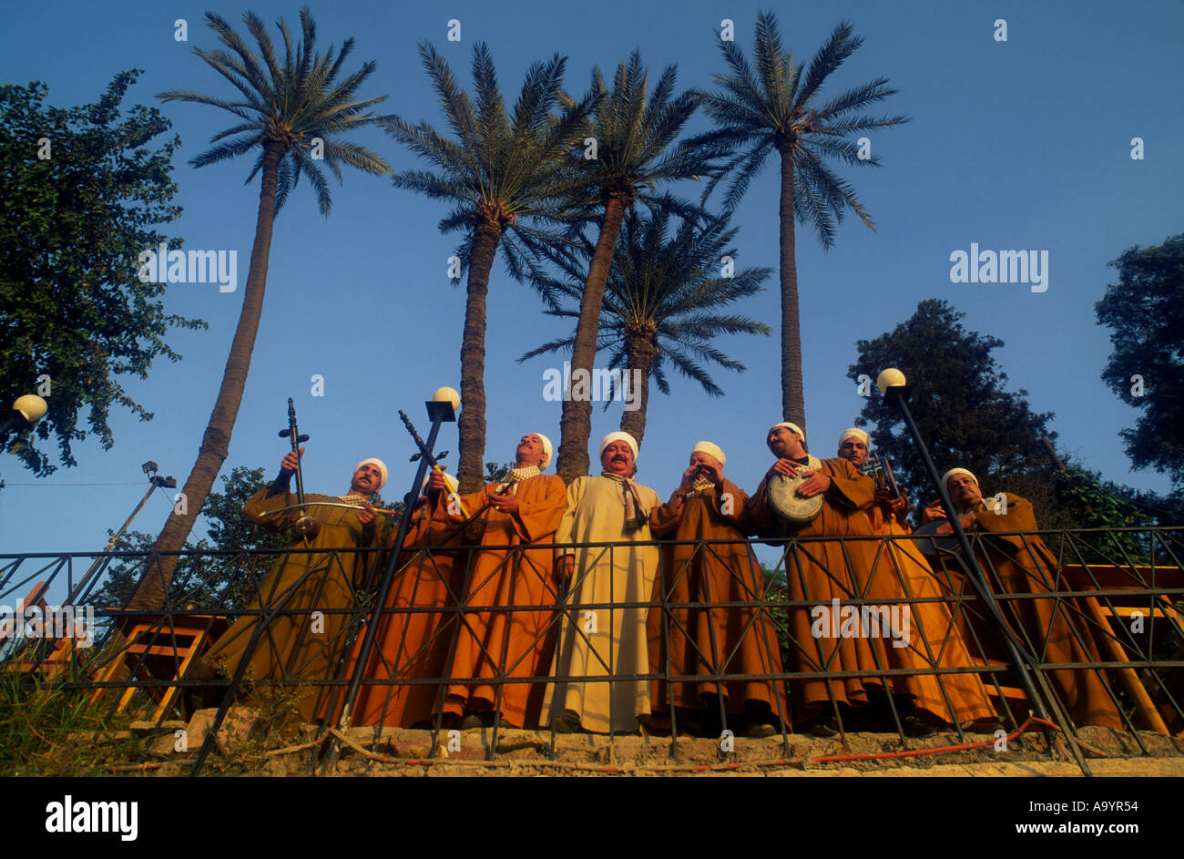 A well known Egyptian band poses for a group portrait in Cairo Egypt ...