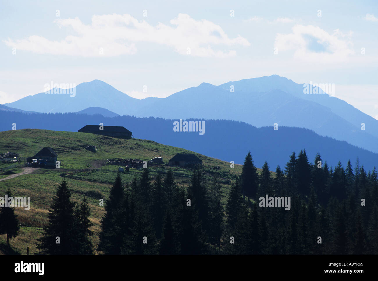 Contours of the Rodna mountains from the Prislop Pass Northern ...