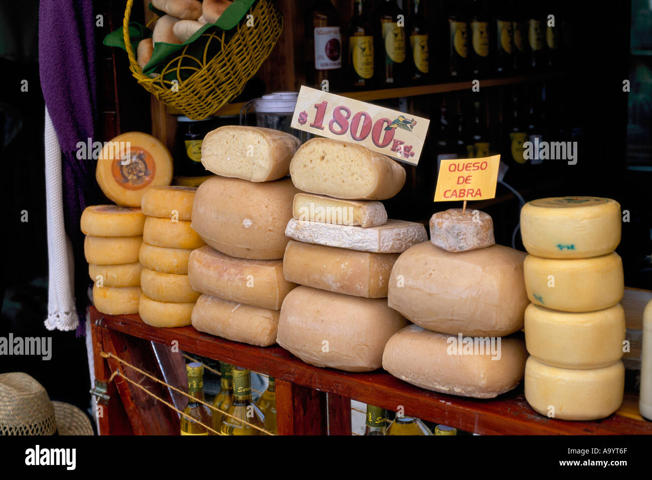 Cheese shop at Angelmo Market Puerto Montt Chile Stock Photo - Alamy