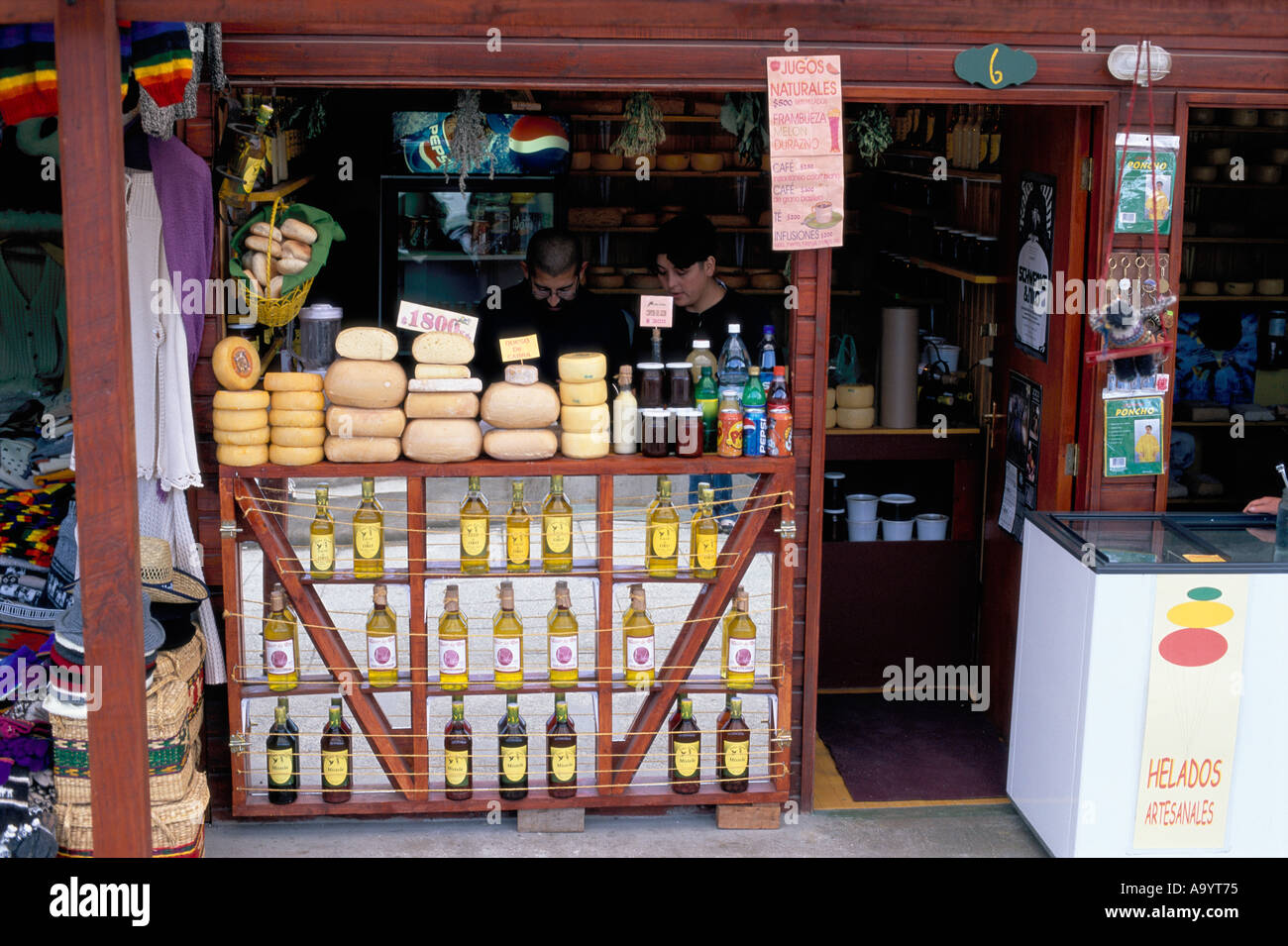 Cheese shop at Angelmo Market Puerto Montt Chile Stock Photo - Alamy