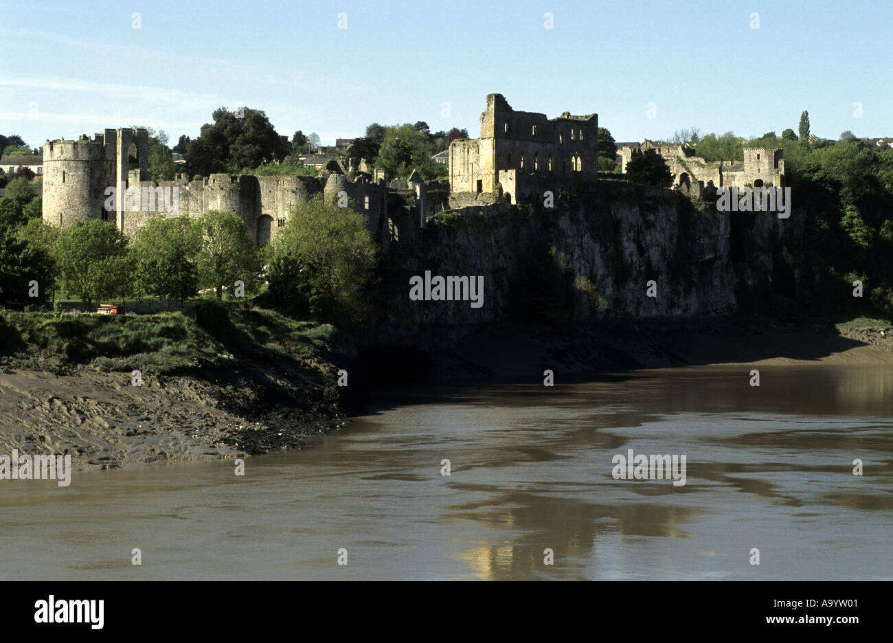 Chepstow Castle and River Wye, Chepstow, Monmouthshire, Wales, UK Stock ...