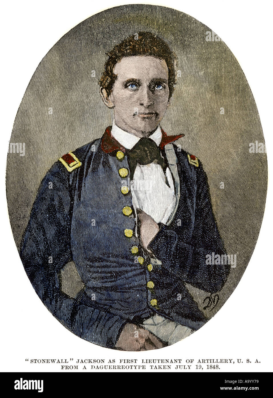 Young Thomas Jackson when he was first lieutenant of artillery US Army ...