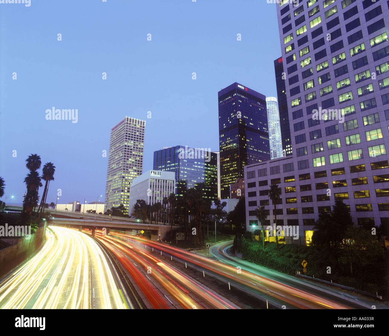 ROUTE 110 INTERSTATE HIGHWAY DOWNTOWN LOS ANGELES CALIFORNIA USA Stock ...