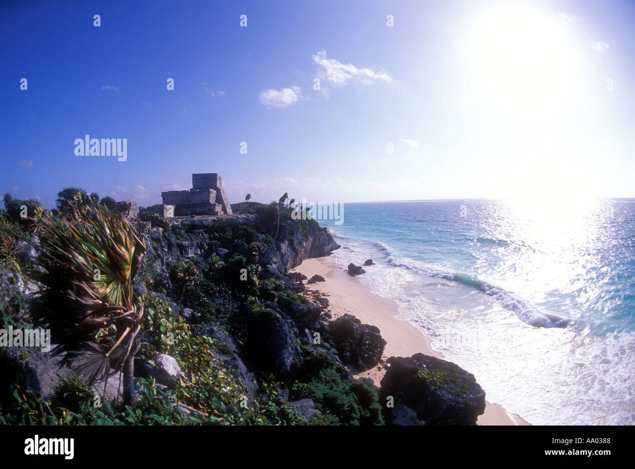 Mayan ruins along beach in Tulum Quintana Roo Mexico Stock Photo - Alamy