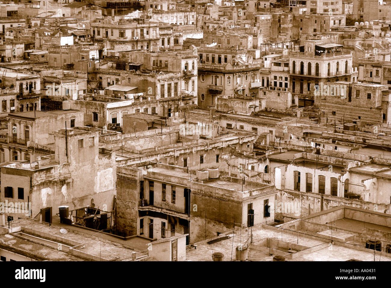 Overview of buildings in the historic section of Havana Cuba Caribbean ...