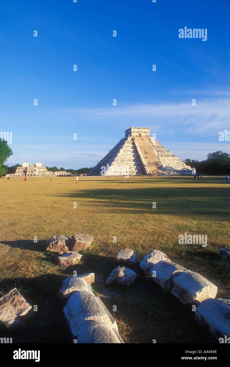 El Castillo pyramid at the Mayan ruins at Chichen Itza Yucatan Mexico ...