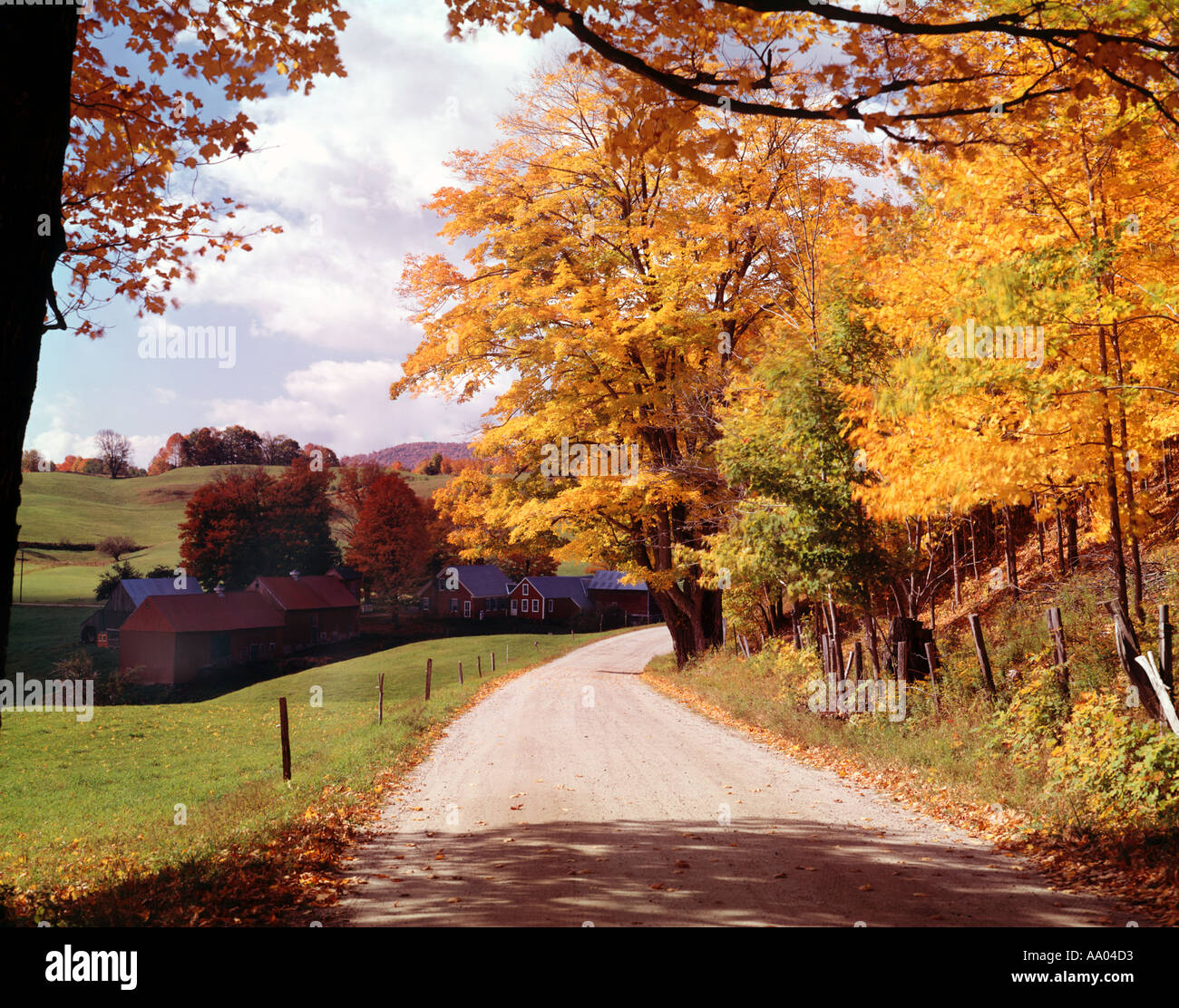 Farm near Reading Vermont with autumn color Stock Photo - Alamy