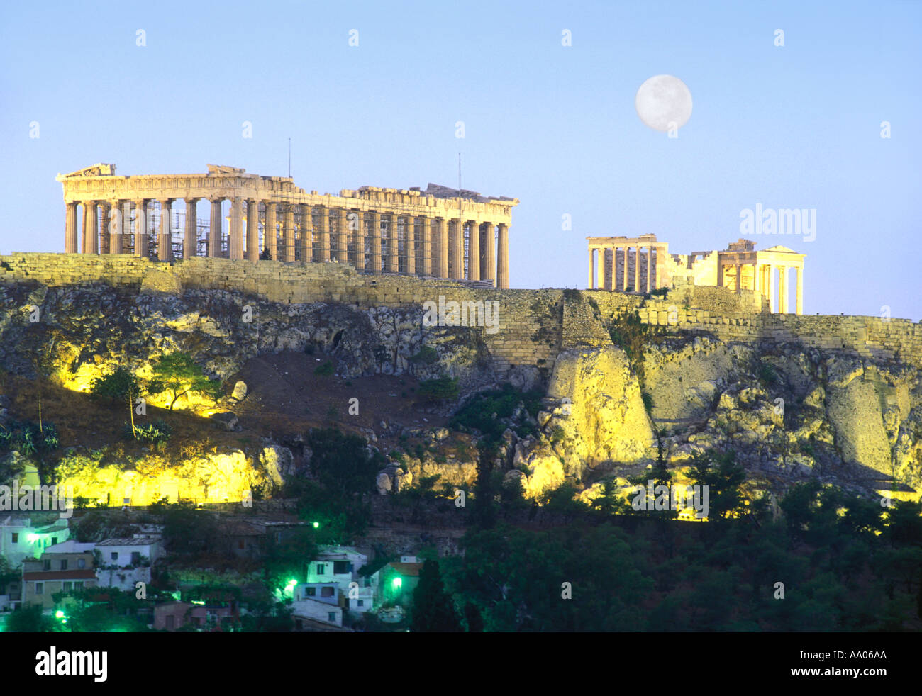Acropolis of athens illuminated temples hi-res stock photography and images - Alamy