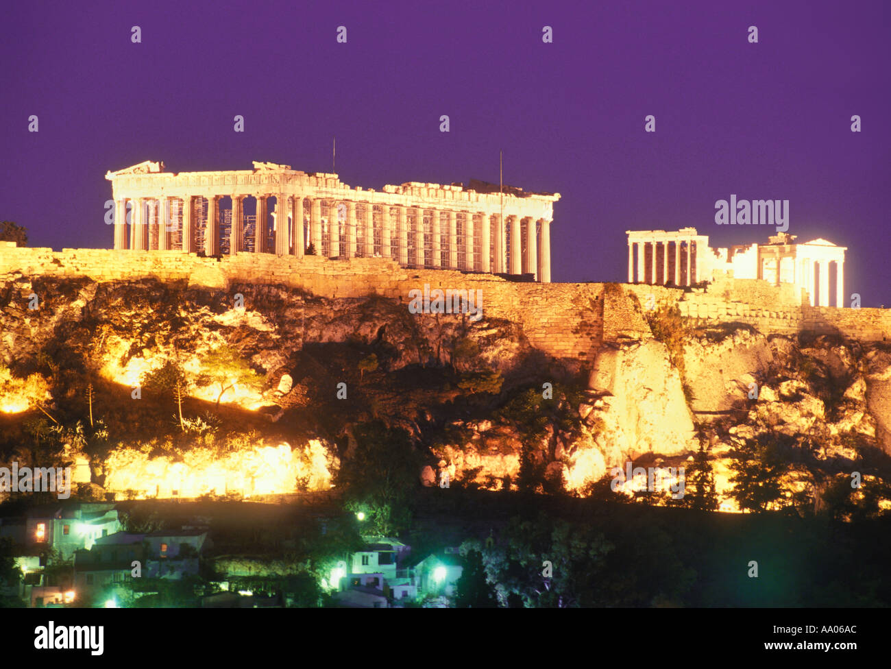 Acropolis of athens illuminated temples hi-res stock photography and images - Alamy