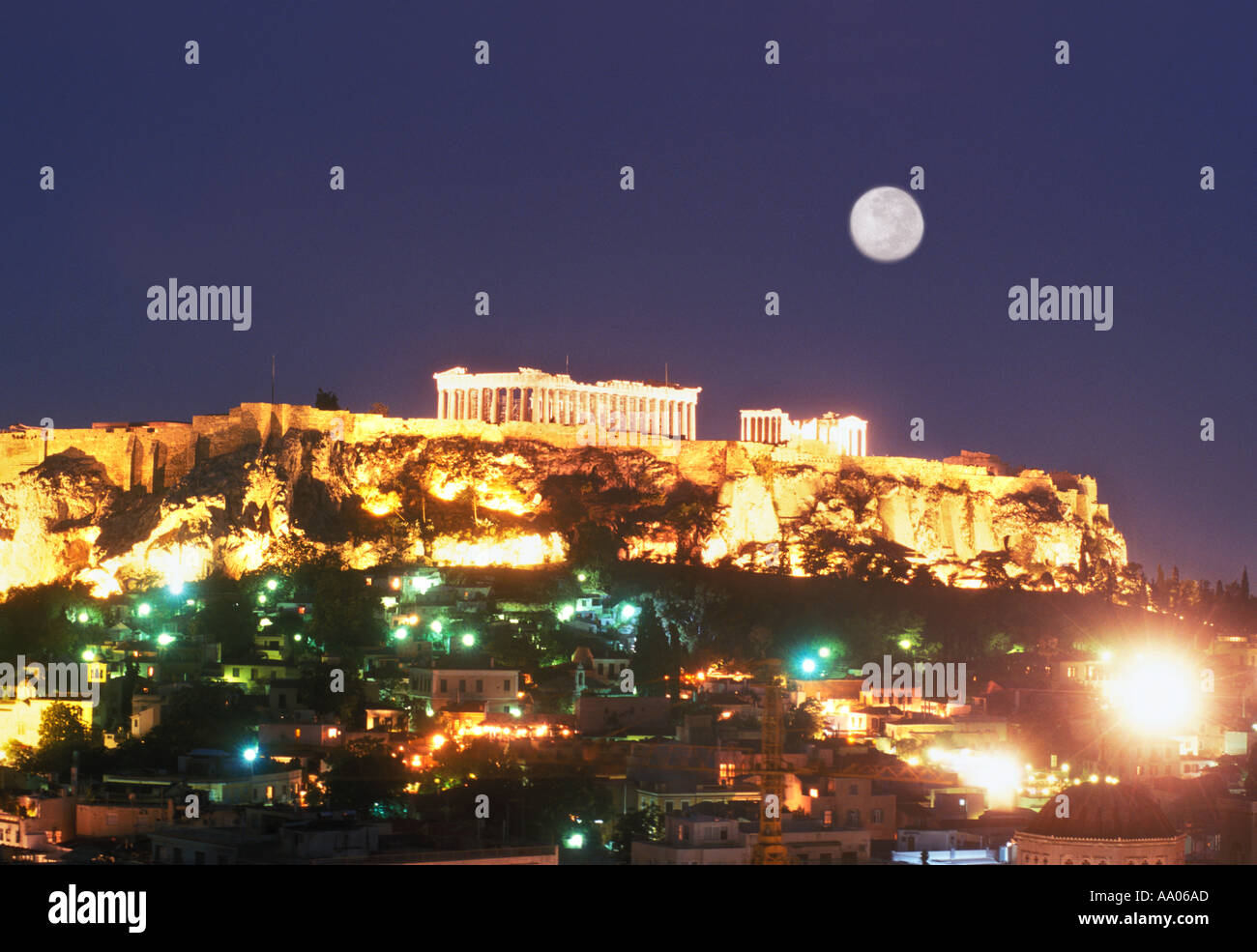 Acropolis of athens illuminated temples hi-res stock photography and images - Alamy