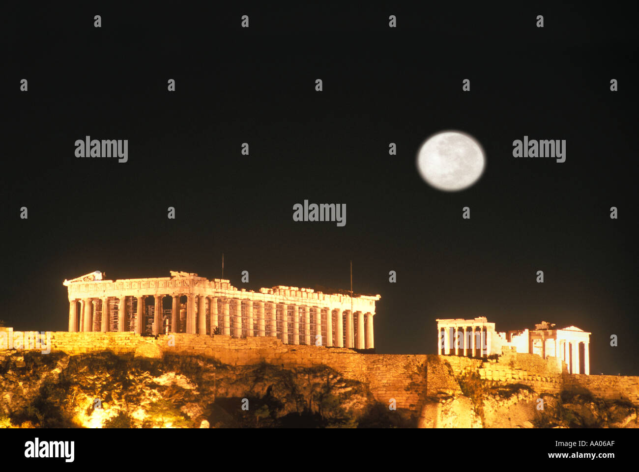Acropolis of athens illuminated temples hi-res stock photography and images - Alamy
