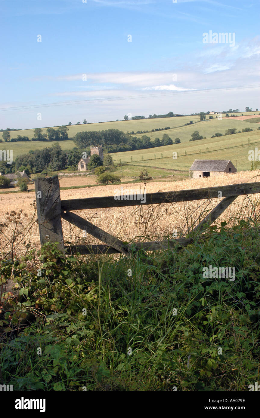 Little Rollright church and barn in the Valley Stock Photo - Alamy