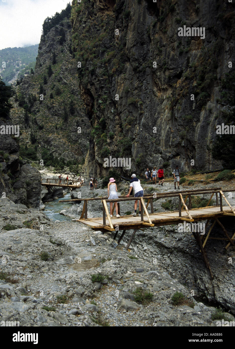 Crossing bridges in the samaria gorge hi-res stock photography and ...