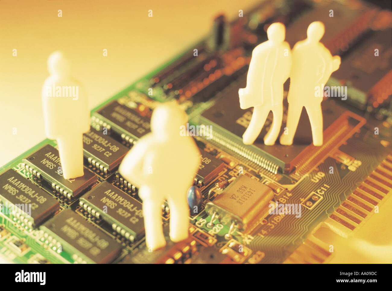 Figures on Computer Board Stock Photo - Alamy