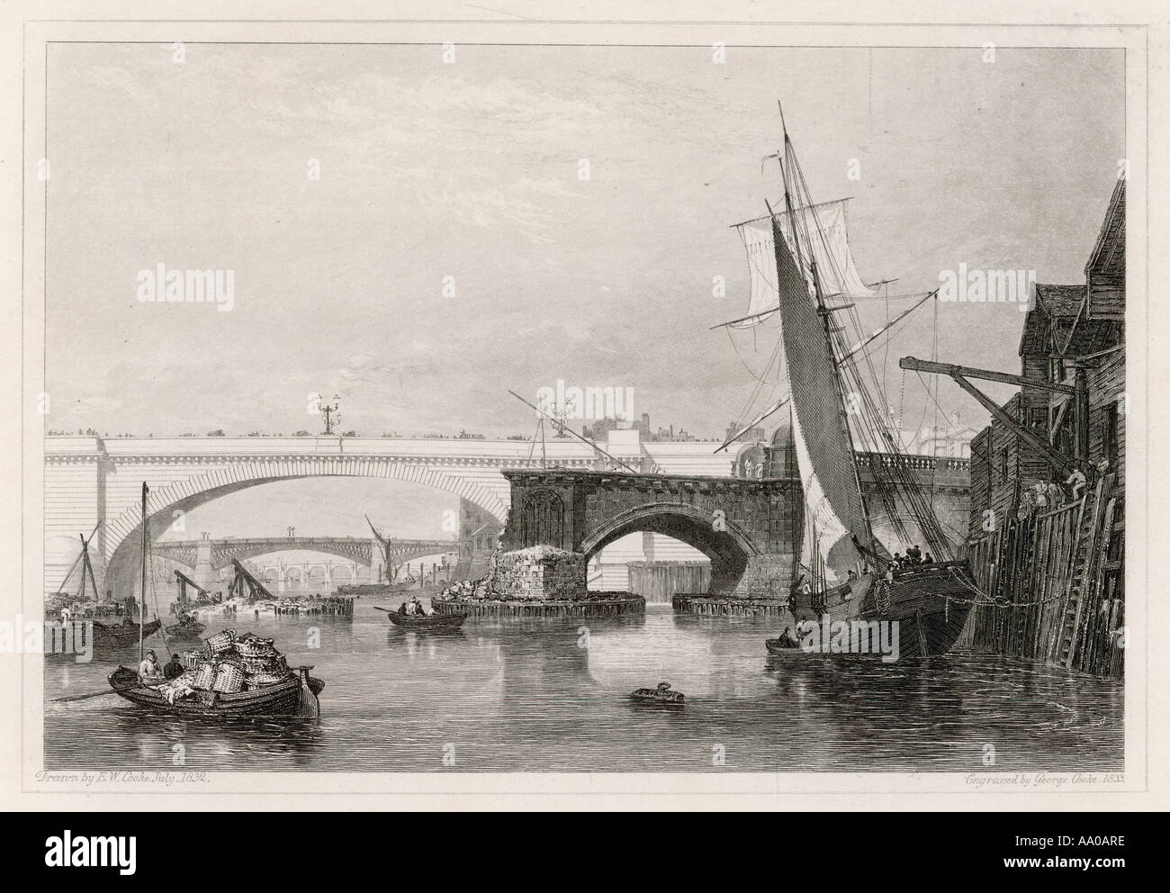 London Bridge 1833 Stock Photo - Alamy