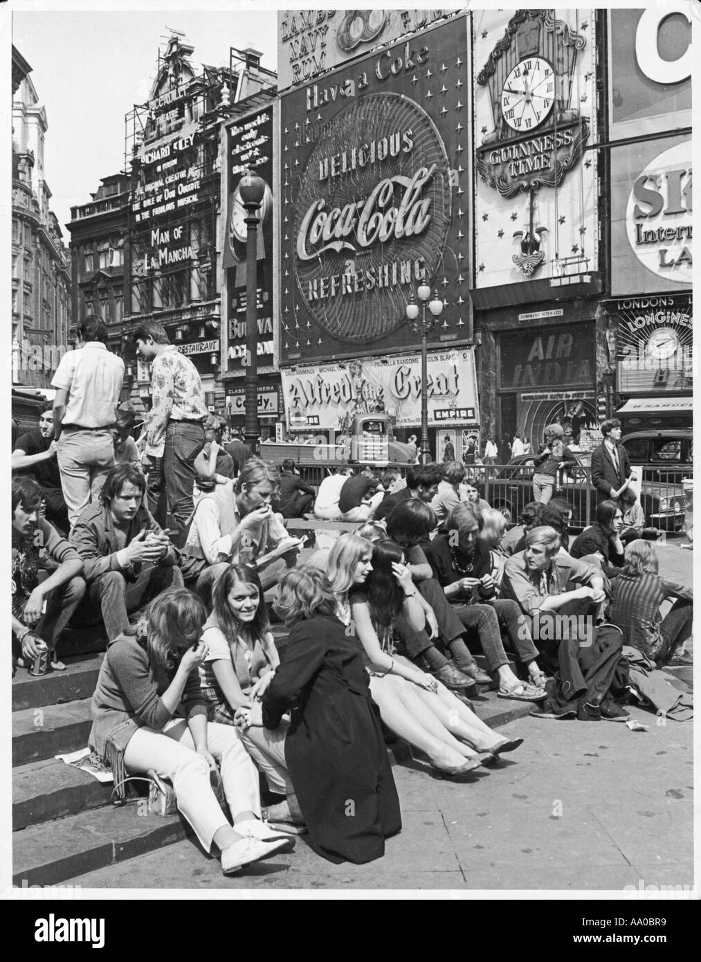 Piccadilly lights in circus Black and White Stock Photos & Images - Alamy