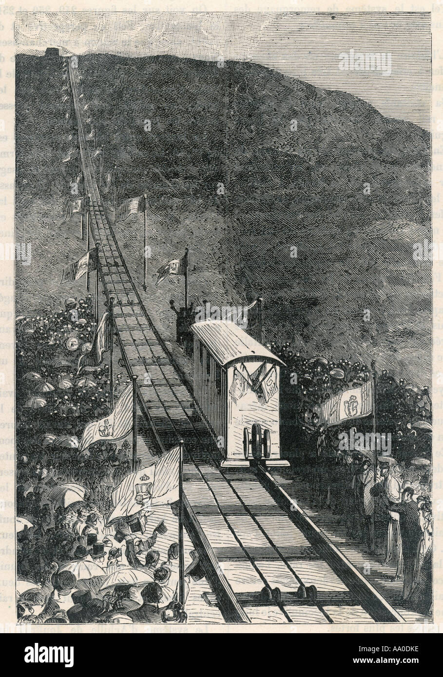 Funicular Vesuvius 1880 Stock Photo - Alamy