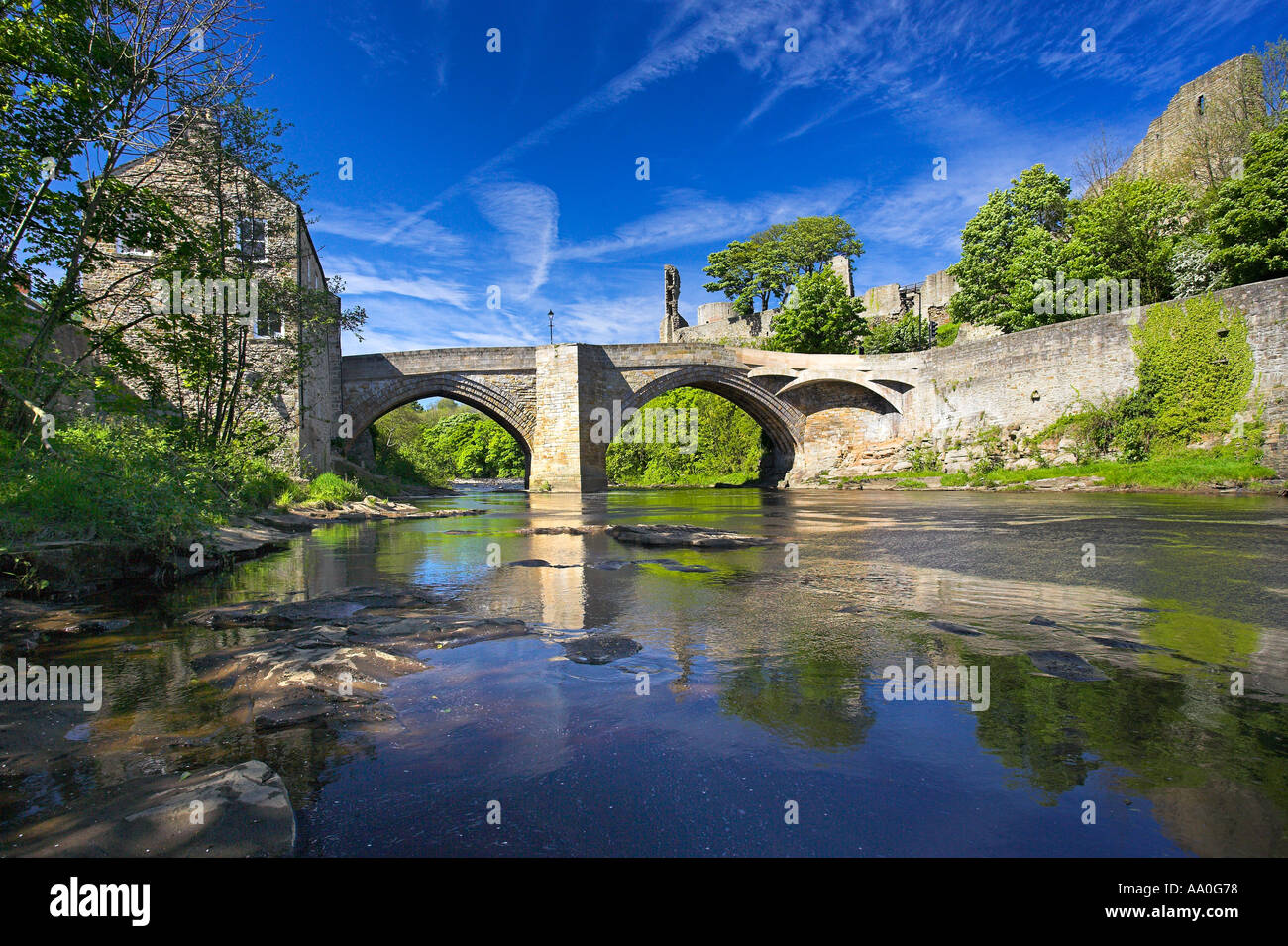 Barnard Castle Bridge over the River Tees Barnard Castle County Durham ...