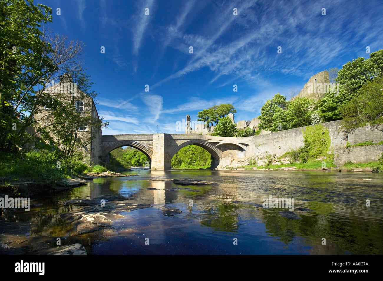 Barnard Castle Bridge over the River Tees Barnard Castle County Durham ...