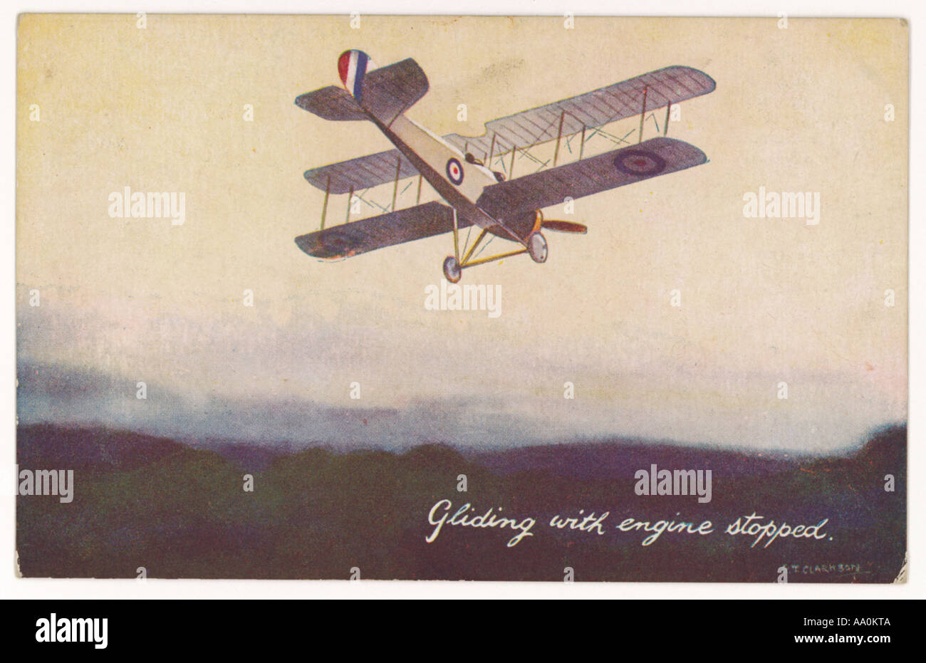 Raf Biplane Gliding 1920 Stock Photo - Alamy