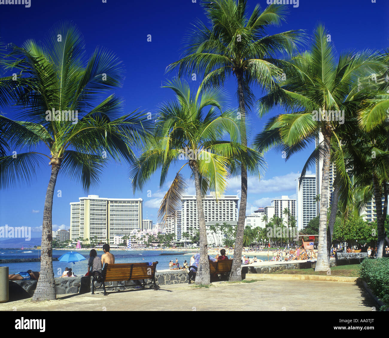 WATERFRONT PROMENADE HOTELS WAIKIKI BEACH HONOLULU OAHU HAWAII USA ...