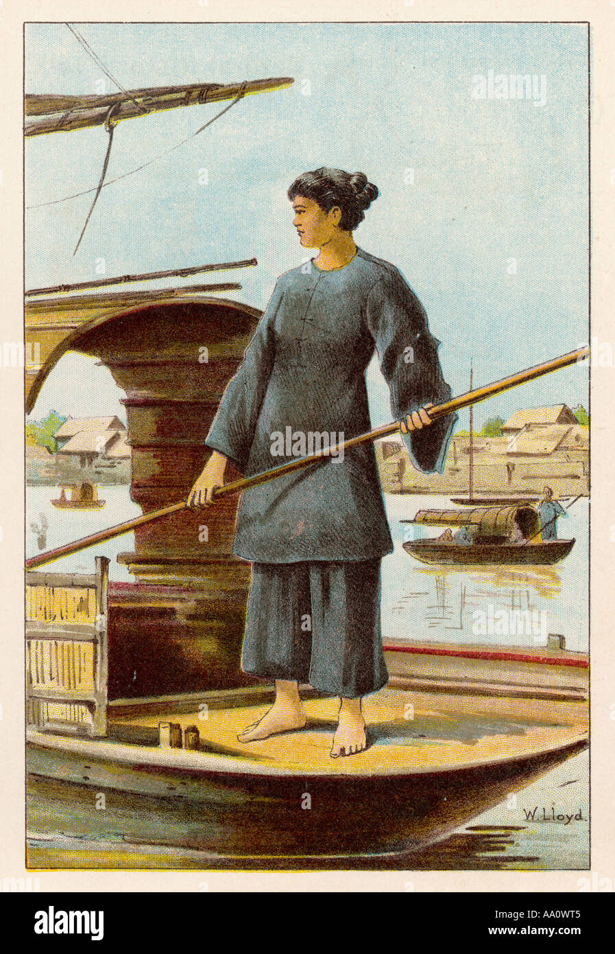 Chinese Sampan Girl Stock Photo - Alamy