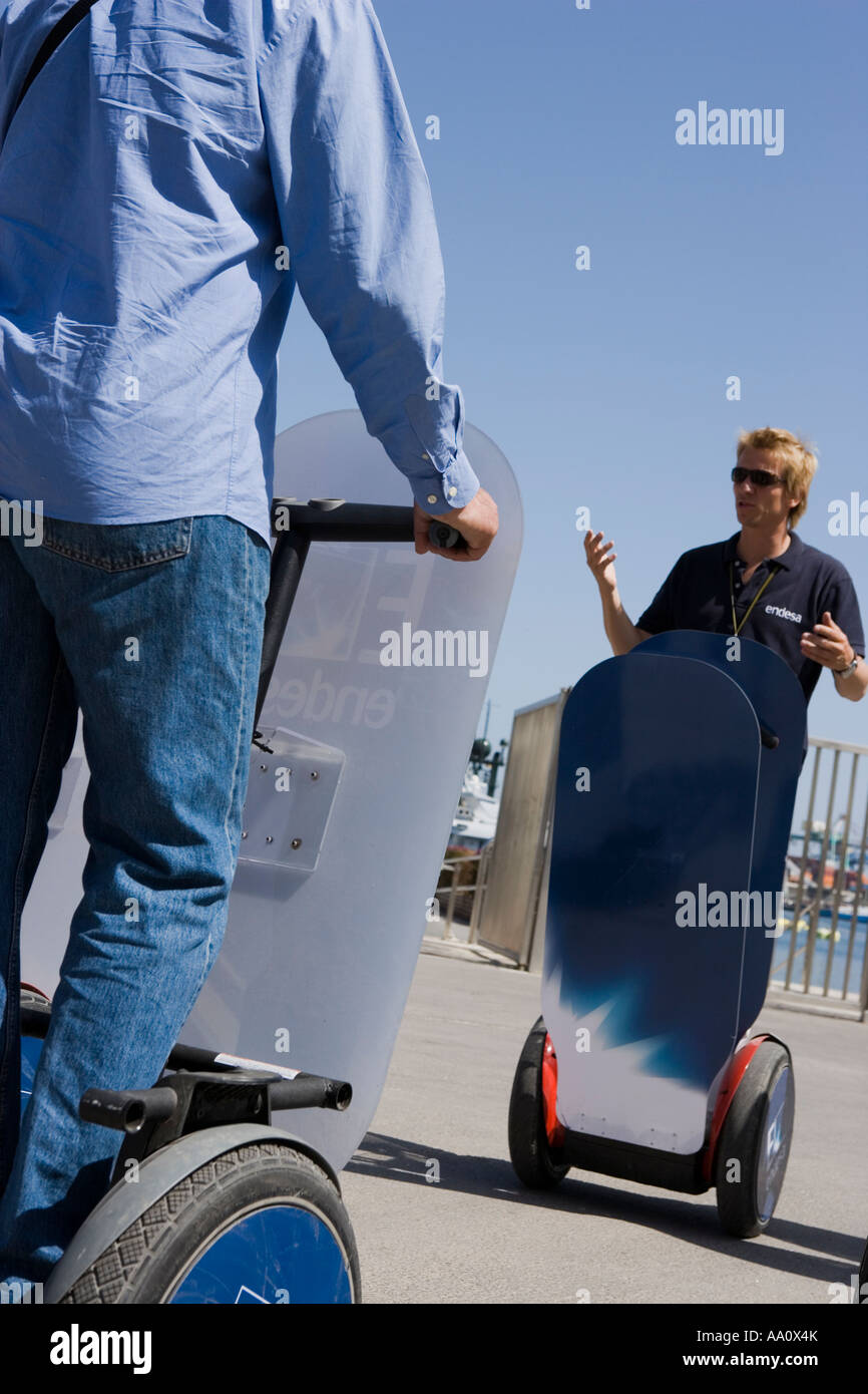 Tour guide using Segway Personal Transporters in use at the Americas ...