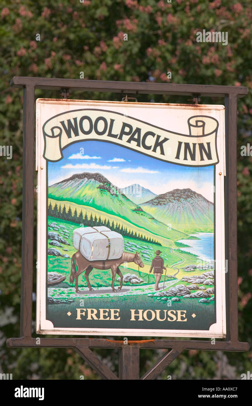 Pub sign for the Woolpack Inn Eskdale Stock Photo - Alamy