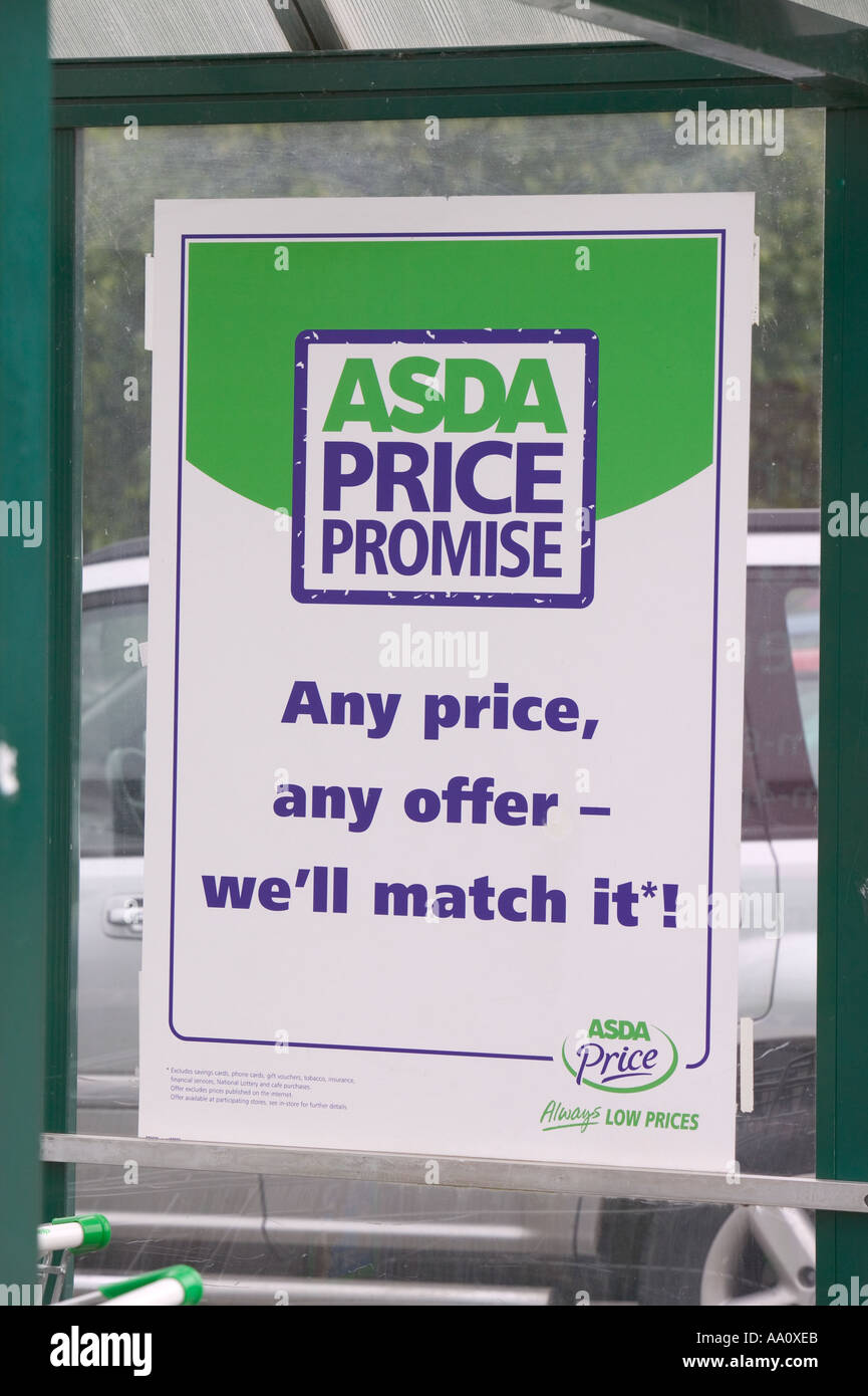 Asda price promise sign Stock Photo - Alamy